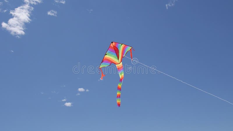 Kids Kite Dancing in the Wind with Cloudy Sky Stock Video - Video of ...