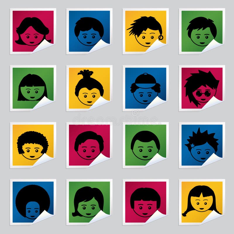 Kids labels stock vector. Illustration of curl, square - 23737999