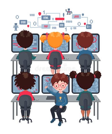 Laptops Classroom Cartoon Stock Illustrations – 86 Laptops Classroom ...