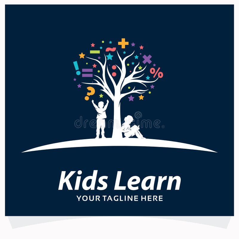 Kids Learn Colorful Logo Design Template Inspiration Stock Vector ...