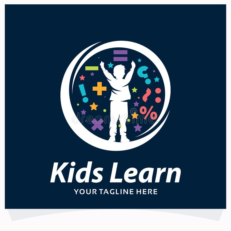 Kids Learn Colorful Logo Design Template Inspiration Stock Vector ...