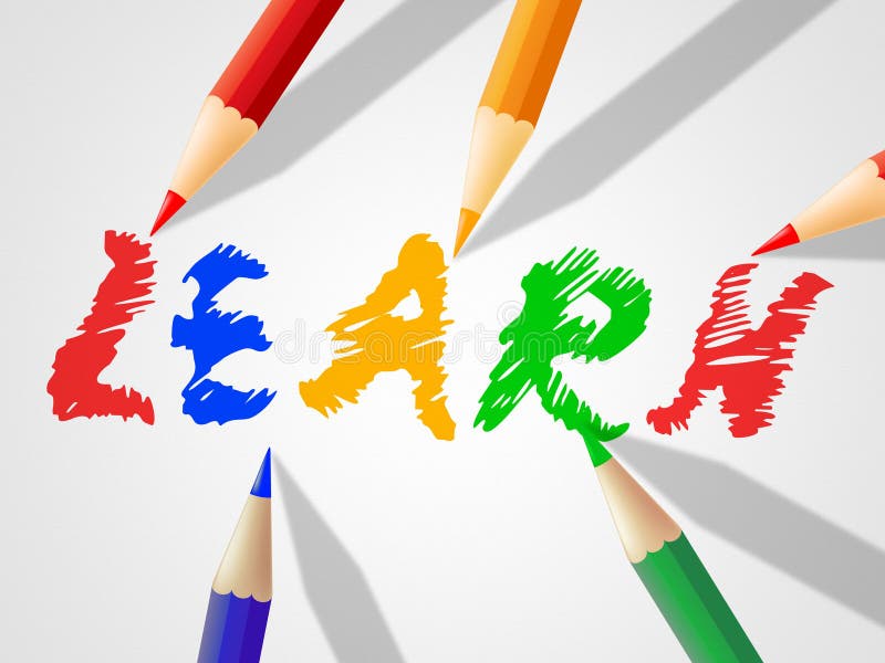 Kids Learn Represents Youth Drawing and Youngster Stock Illustration ...