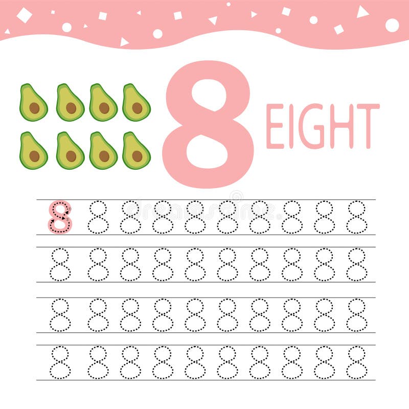 Kids Learning Material. Card for Learning Numbers. Number 8 and Avocado ... Kids Learning Material. Card for Learning Numbers. Number 8 and Avocado ...