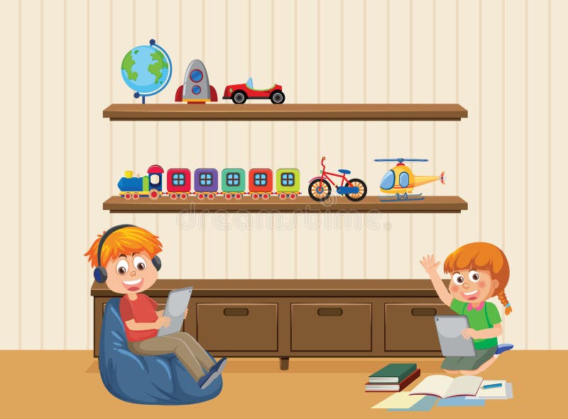Kids Learning Online at Home Stock Vector - Illustration of learn ...
