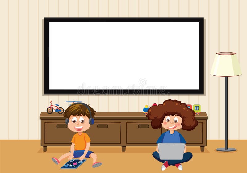 Kids Learning Online at Home Stock Vector - Illustration of tablet ...
