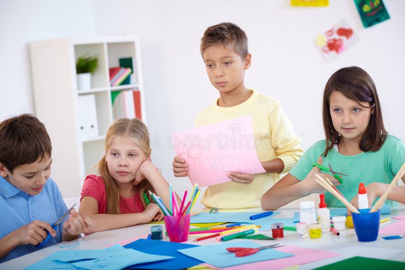 Kids at lesson stock photo. Image of knowledge, friendly - 33381466