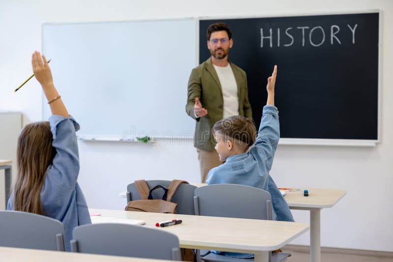 Kids at the Lesson Looking Involved and Interested Stock Photo - Image ...