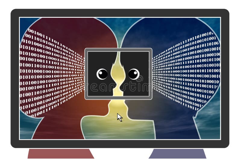 Analog and digital minds stock illustration. Illustration of sign ...