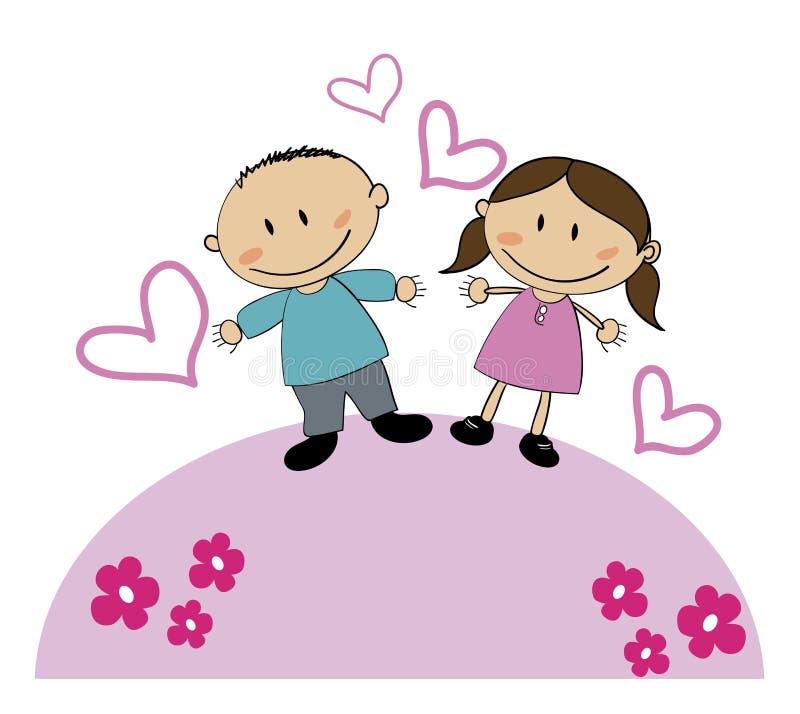Kids love stock vector. Illustration of couple, holiday - 38588177