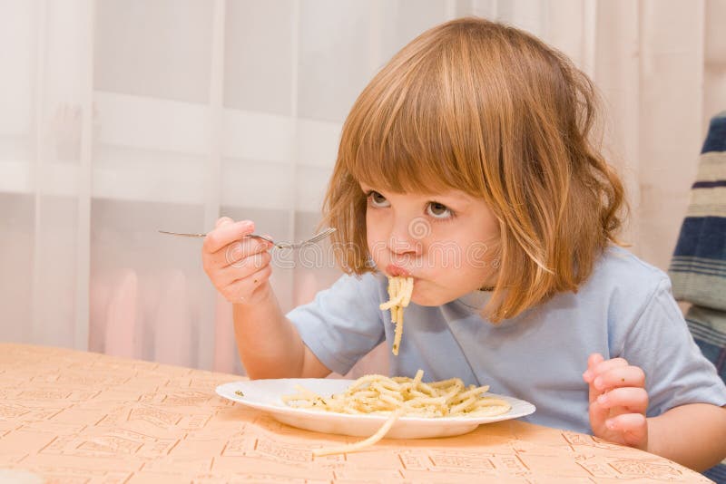 Kids love pasta stock photo. Image of food, childhood - 3752838