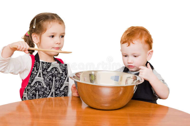 Kids making cake stock image. Image of people, busy, preparing - 14146201