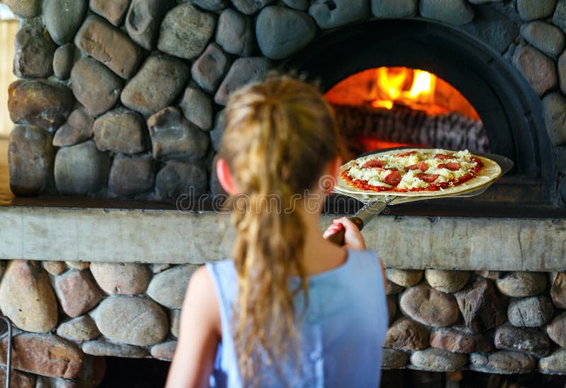 Kids making pizza stock image. Image of caucasian, authentic - 87816335