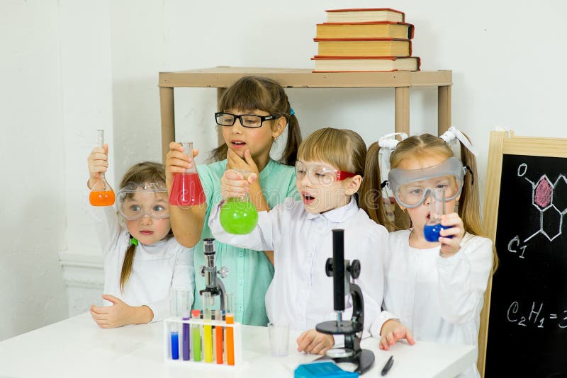 Kids Making Science Experiments Stock Image - Image of knowledge ...