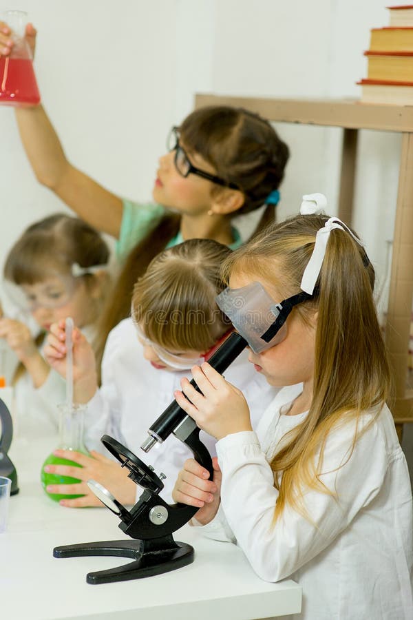 Kids Making Science Experiments Stock Photo - Image of health, medical ...