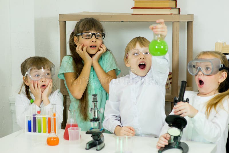 Kids Making Science Experiments Stock Image - Image of kids, pediatrics ...