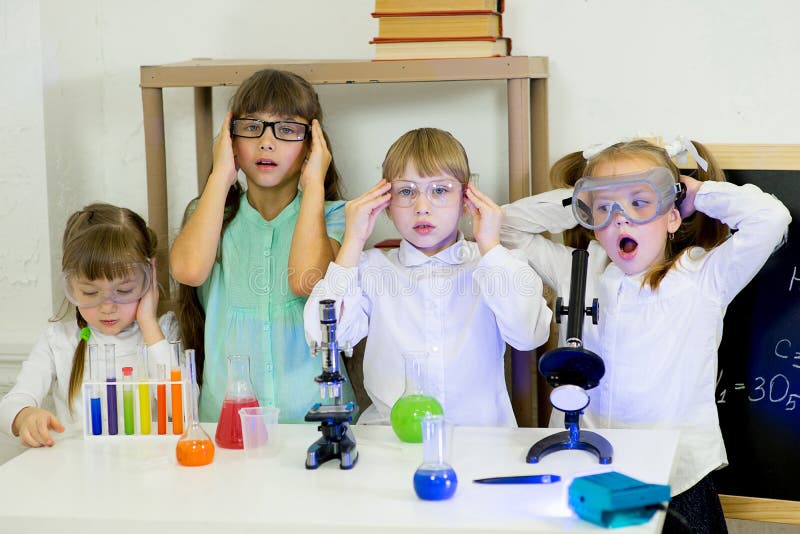 Kids Making Science Experiments Stock Photo - Image of chemistry ...
