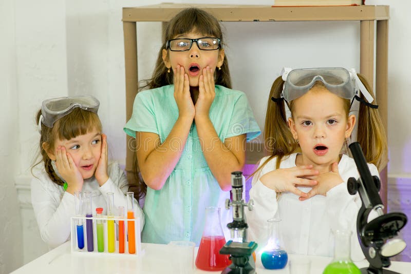 Kids Making Science Experiments Stock Image - Image of biology ...