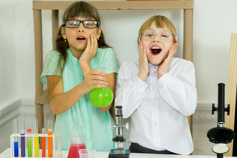 Kids Making Science Experiments Stock Image - Image of child ...
