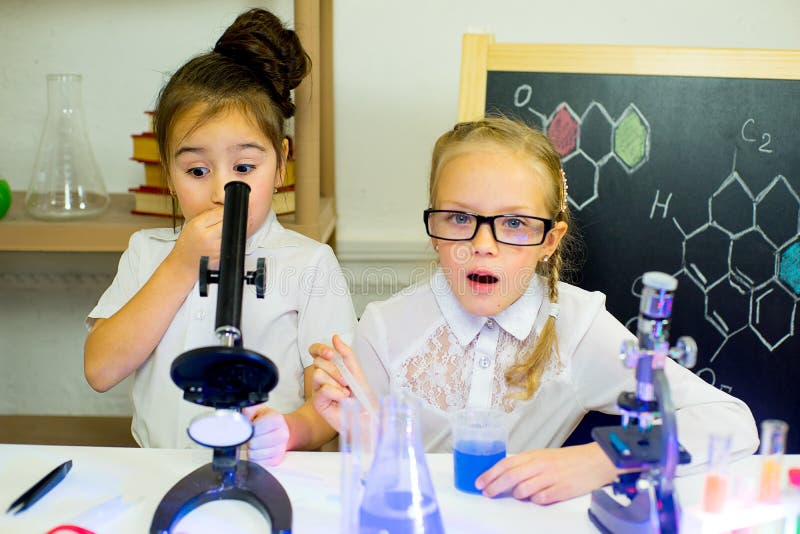 Kids Making Science Experiments Stock Image - Image of biology, medical ...
