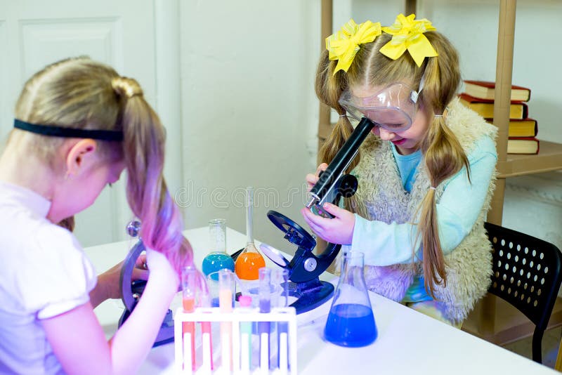 Kids Making Science Experiments Stock Photo - Image of clever ...