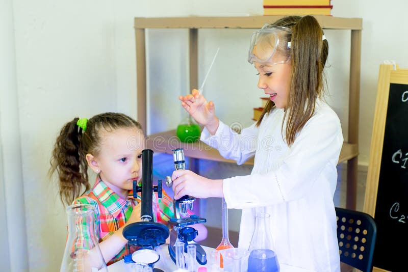 Kids Making Science Experiments Stock Image - Image of explosion ...