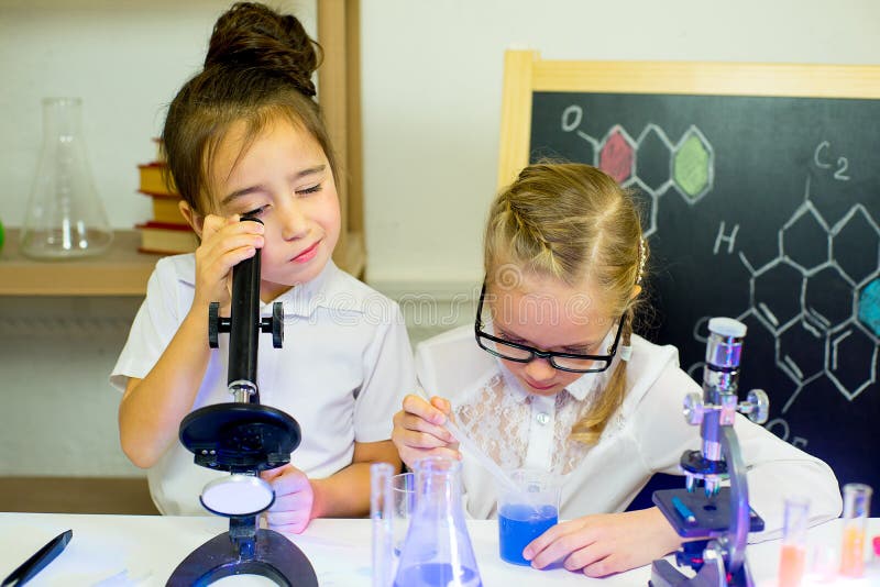Kids Making Science Experiments Stock Image - Image of equipment ...