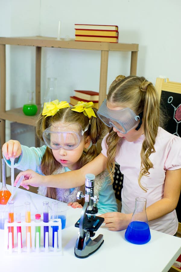 Kids Making Science Experiments Stock Image - Image of chemist, health ...