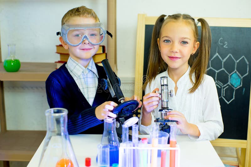 Kids Making Science Experiments Stock Image - Image of medicine ...