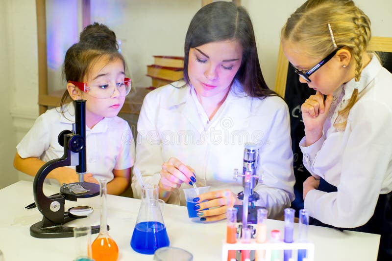 Kids Making Science Experiments Stock Image - Image of kids, laboratory ...