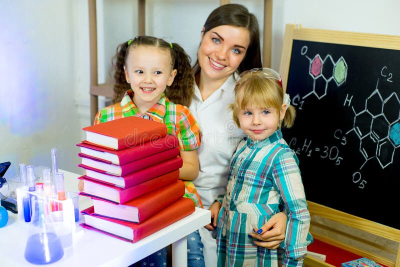 Kids Making Science Experiments Stock Photo - Image of laboratory ...