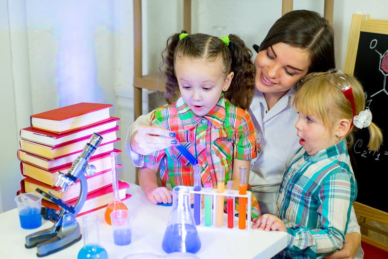 Kids Making Science Experiments Stock Photo - Image of experiment ...