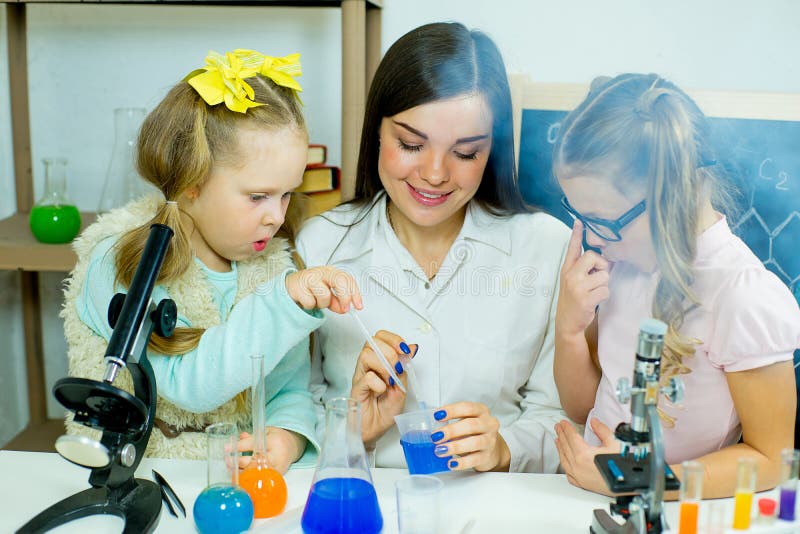 Kids Making Science Experiments Stock Photo - Image of clever ...