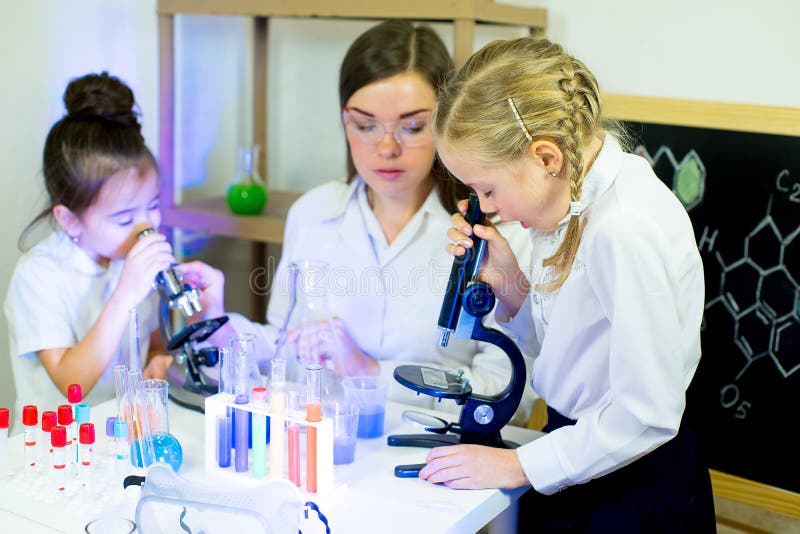 Kids Making Science Experiments Stock Image - Image of learning, glass ...