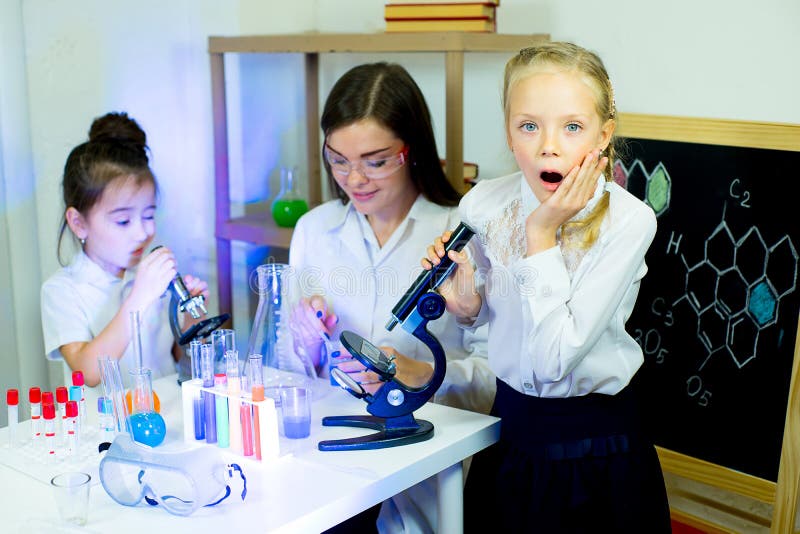 Kids Making Science Experiments Stock Photo - Image of equipment ...