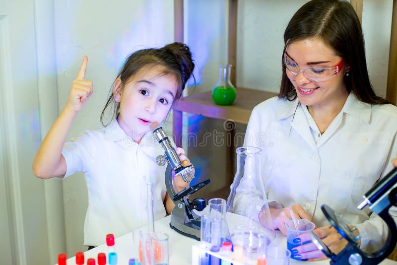 Kids Making Science Experiments Stock Photo - Image of laboratory ...