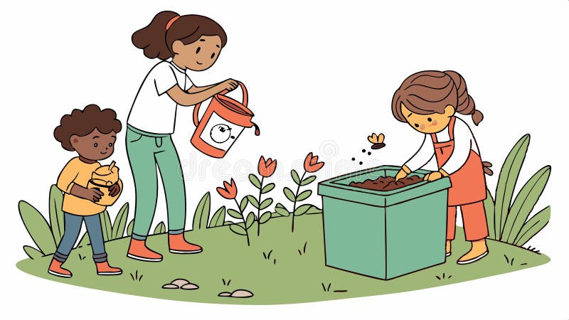 Kids Making Stepping Stones for Path, Decorative Garden Pathway Art ...