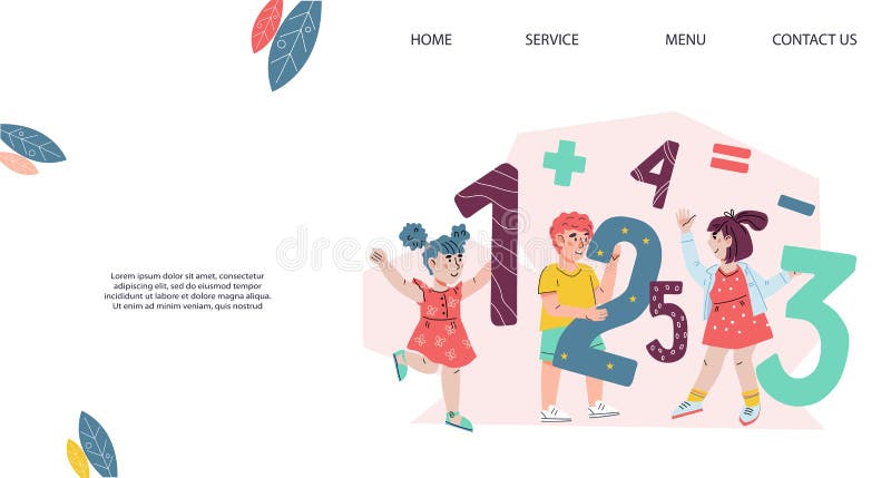Kids Math Education and Early Learning Banner or Website Template ...