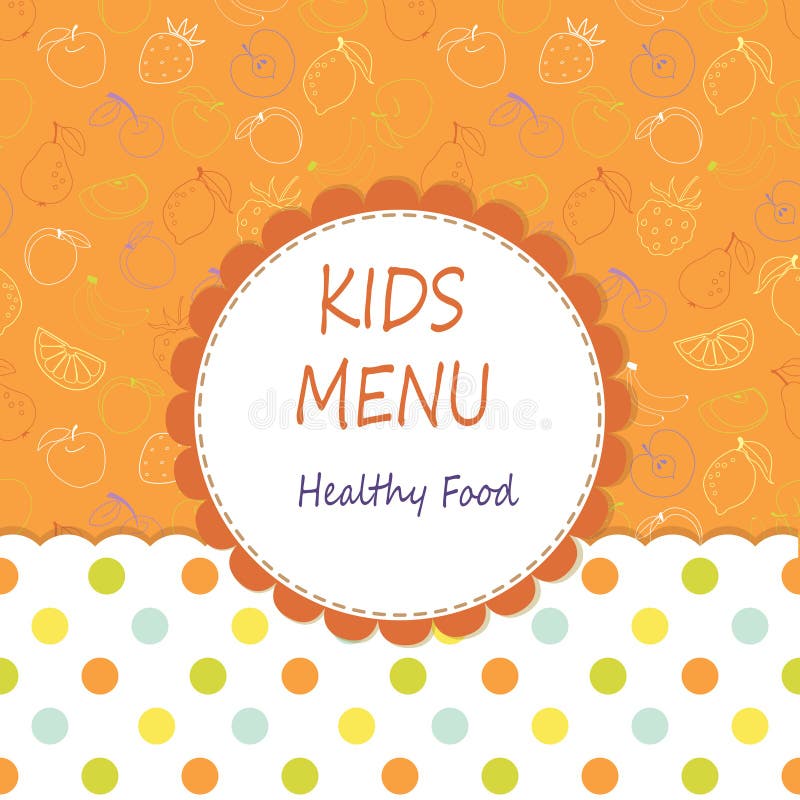 Kids menu stock vector. Illustration of menu, dinner - 48185883