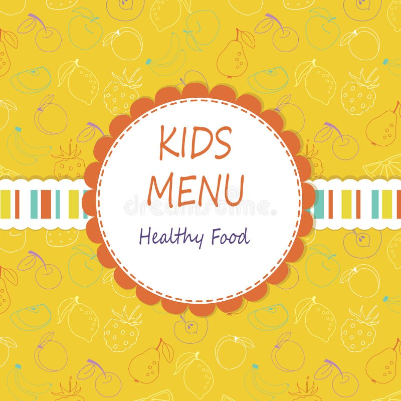Kids menu stock vector. Illustration of space, border - 48185896