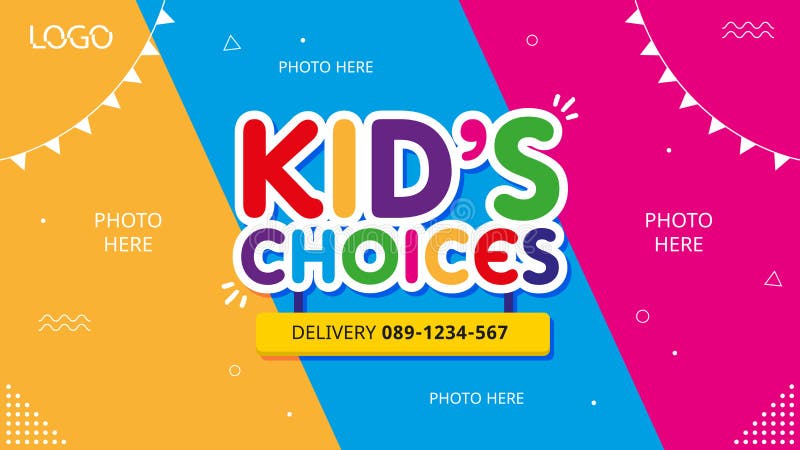 Kids Food Menu or Fashion Banner Template Stock Vector - Illustration ...