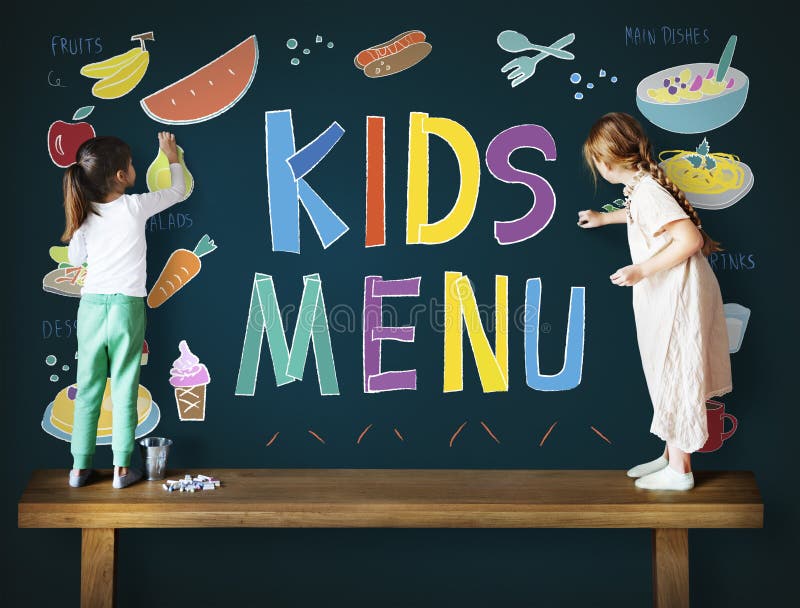 Kids Menu Cuisine Dishes Meal Concept Stock Photo - Image of play ...