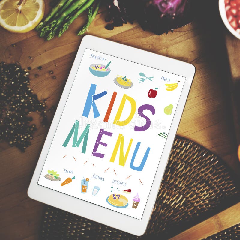 Kids Menu Cuisine Dishes Meal Concept Stock Photo - Image of recipe ...