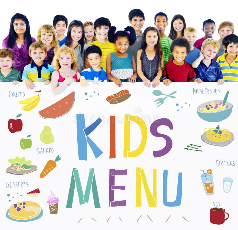 Kids Menu Cuisine Dishes Meal Concept Stock Image - Image of foods ...