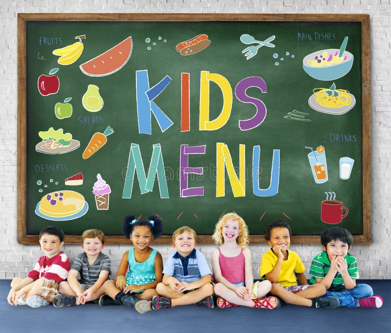 Kids Menu Cuisine Dishes Meal Concept Stock Image - Image of happiness ...