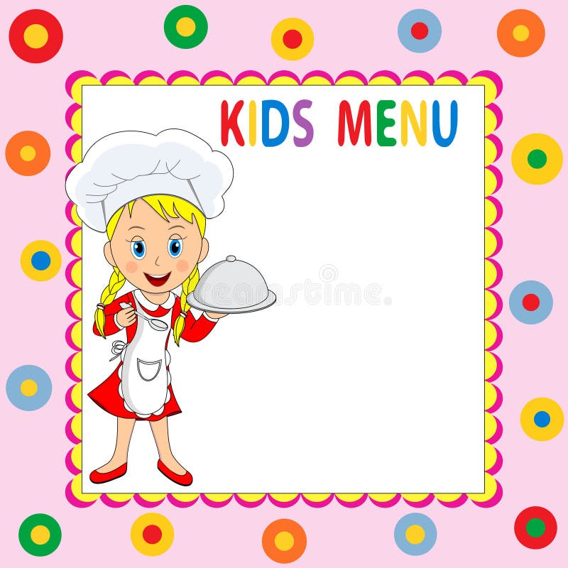 Kids menu stock vector. Illustration of cartoon, dish - 78097887