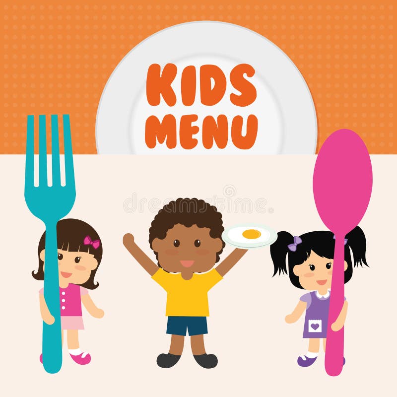 Kids Menu design stock vector. Illustration of cuisine - 59985899