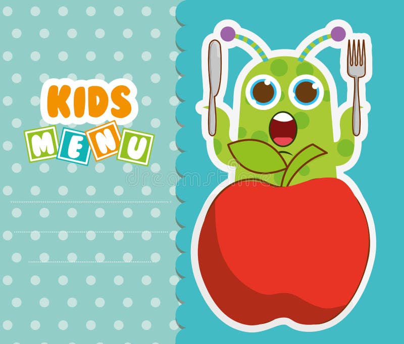 Kids menu design stock illustration. Illustration of cartoon - 63810155