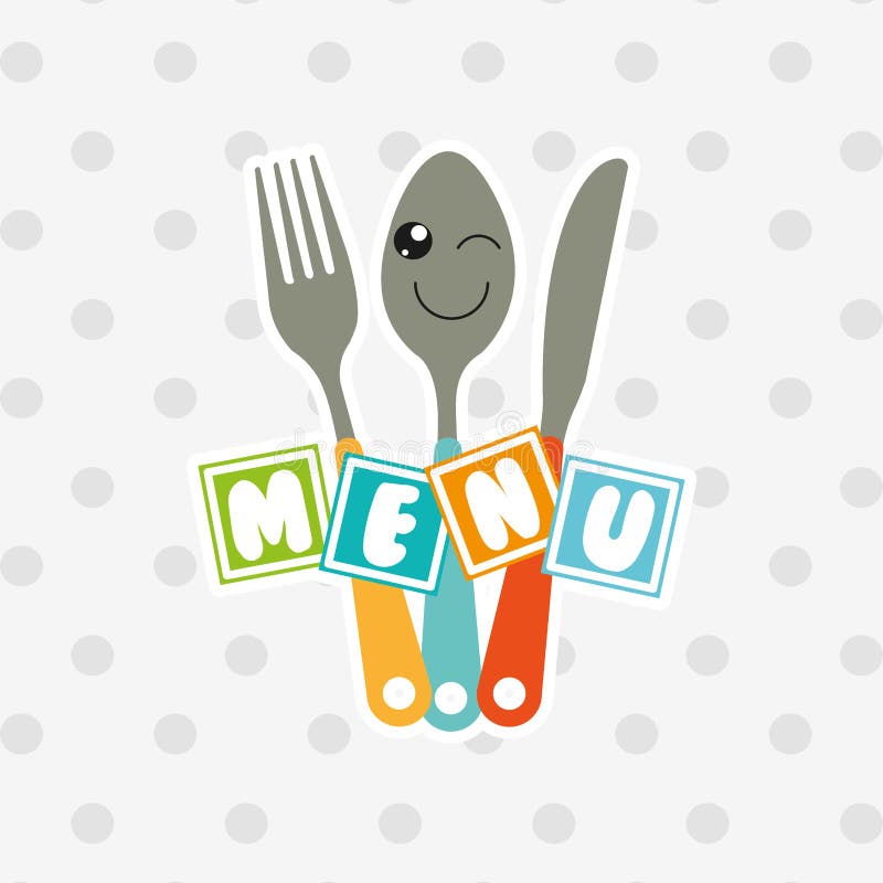 Kids menu design stock illustration. Illustration of delicious - 73149331