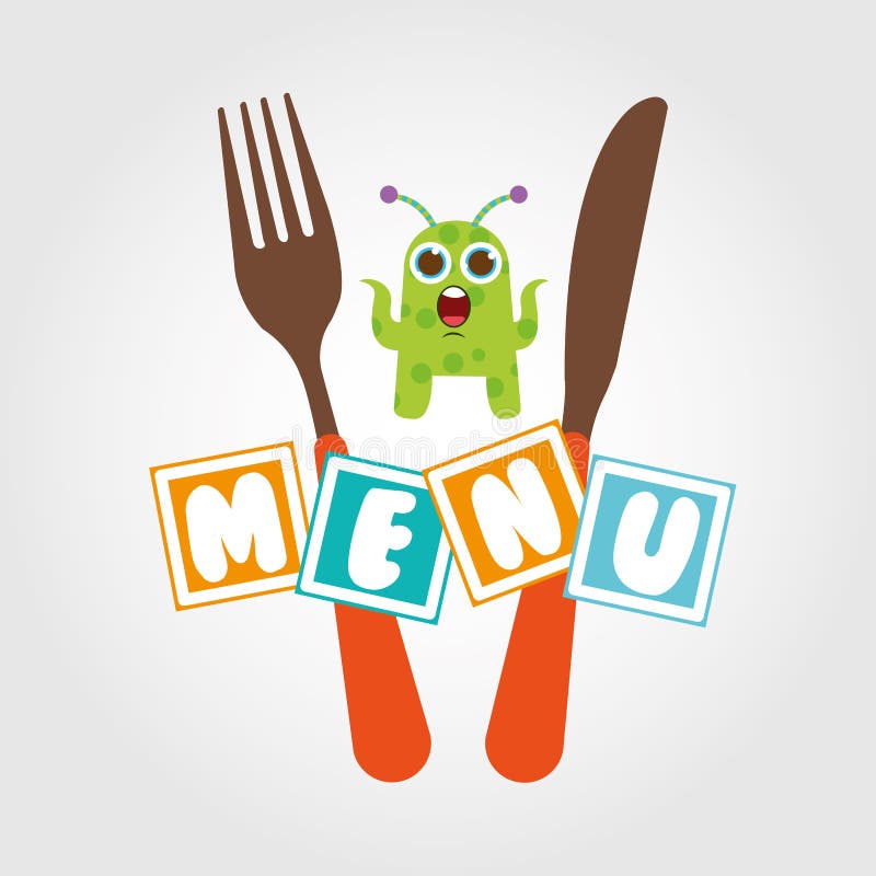 Kids menu design stock illustration. Illustration of service - 73150432