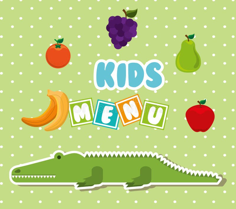 Kids menu stock vector. Illustration of design, banana - 59855663